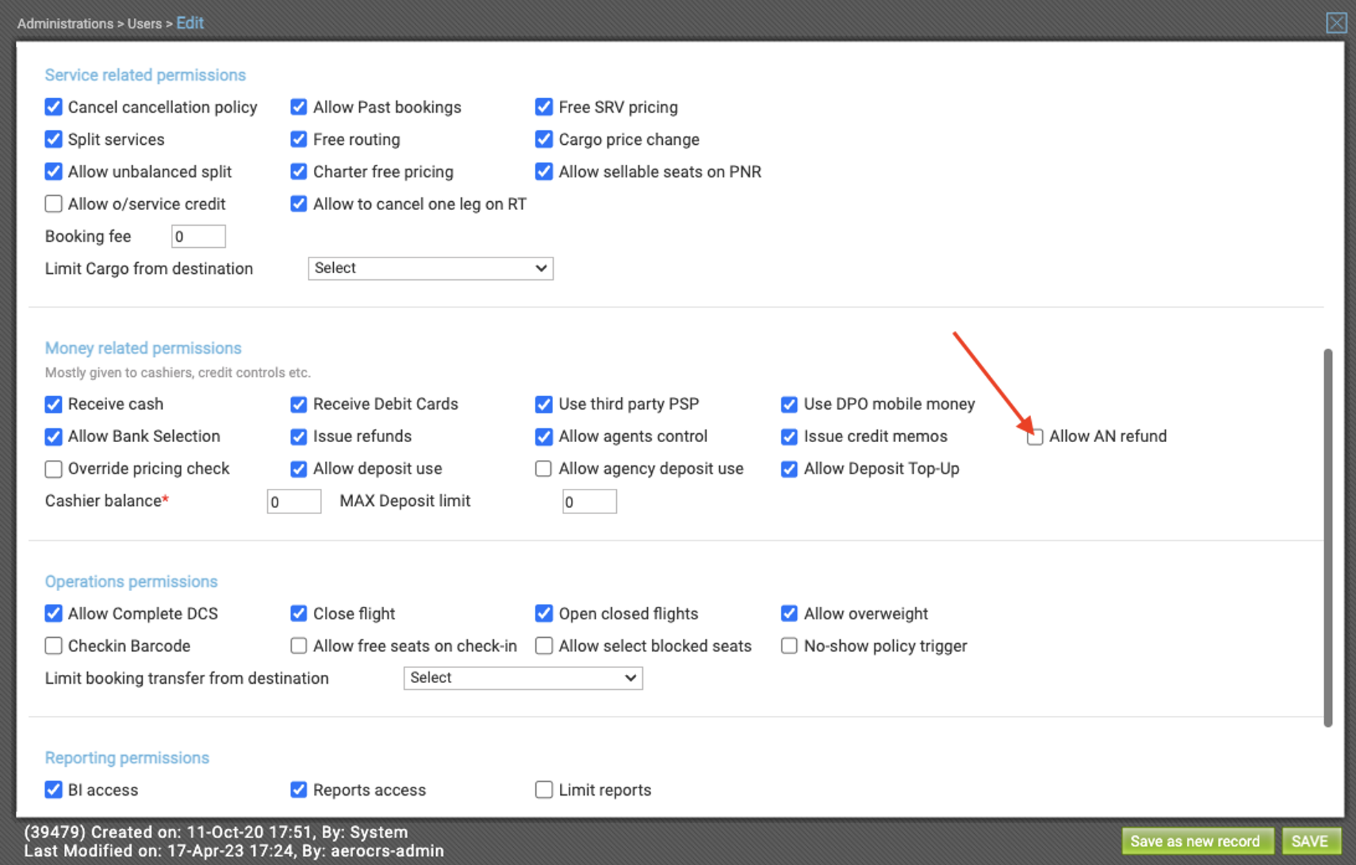 18/APR/2023 - AN refund permission – GO7 PSS Support