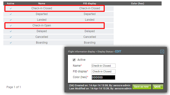Flight Information Display (FID): How-To – GO7 PSS Support
